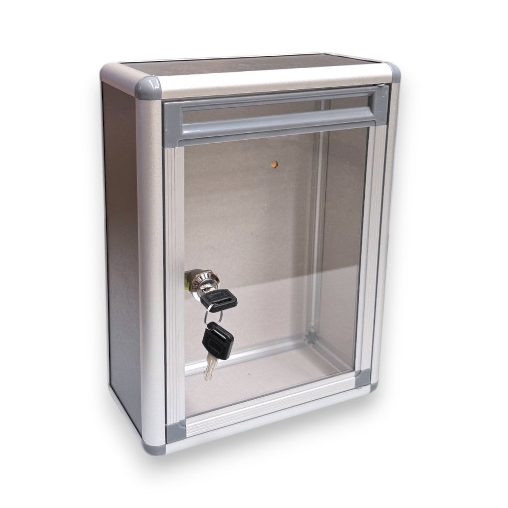 Lockable Aluminum Feedback & Donation Box – Front Slot, Wall Mount, Ne ...