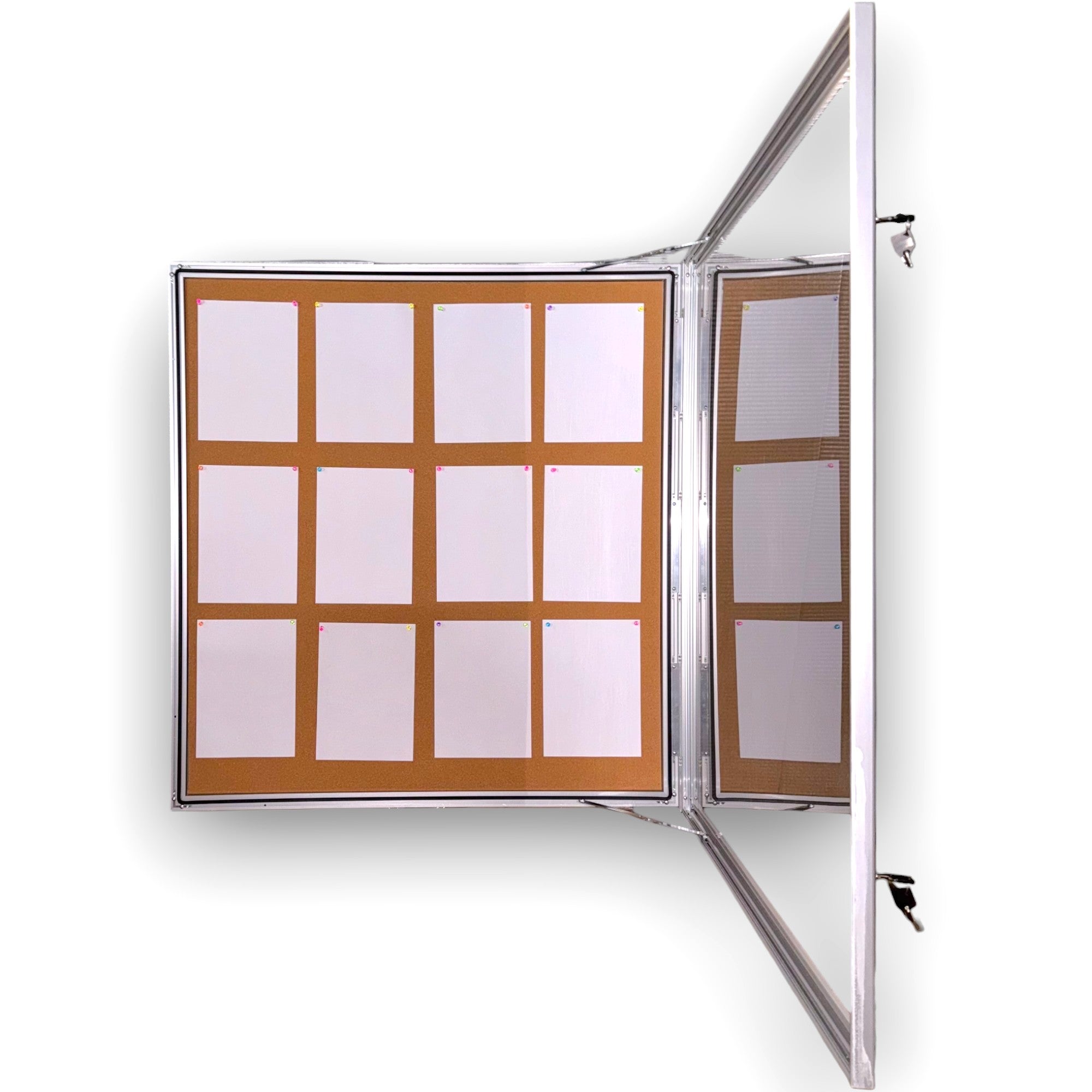 12xA4 Outdoor Lockable Notice Board – Weatherproof Wall-Mount Display ...