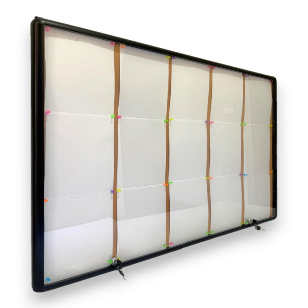 Notice Board Cabinet Black 1200x900mm – Indoor Lockable Corkboard ...