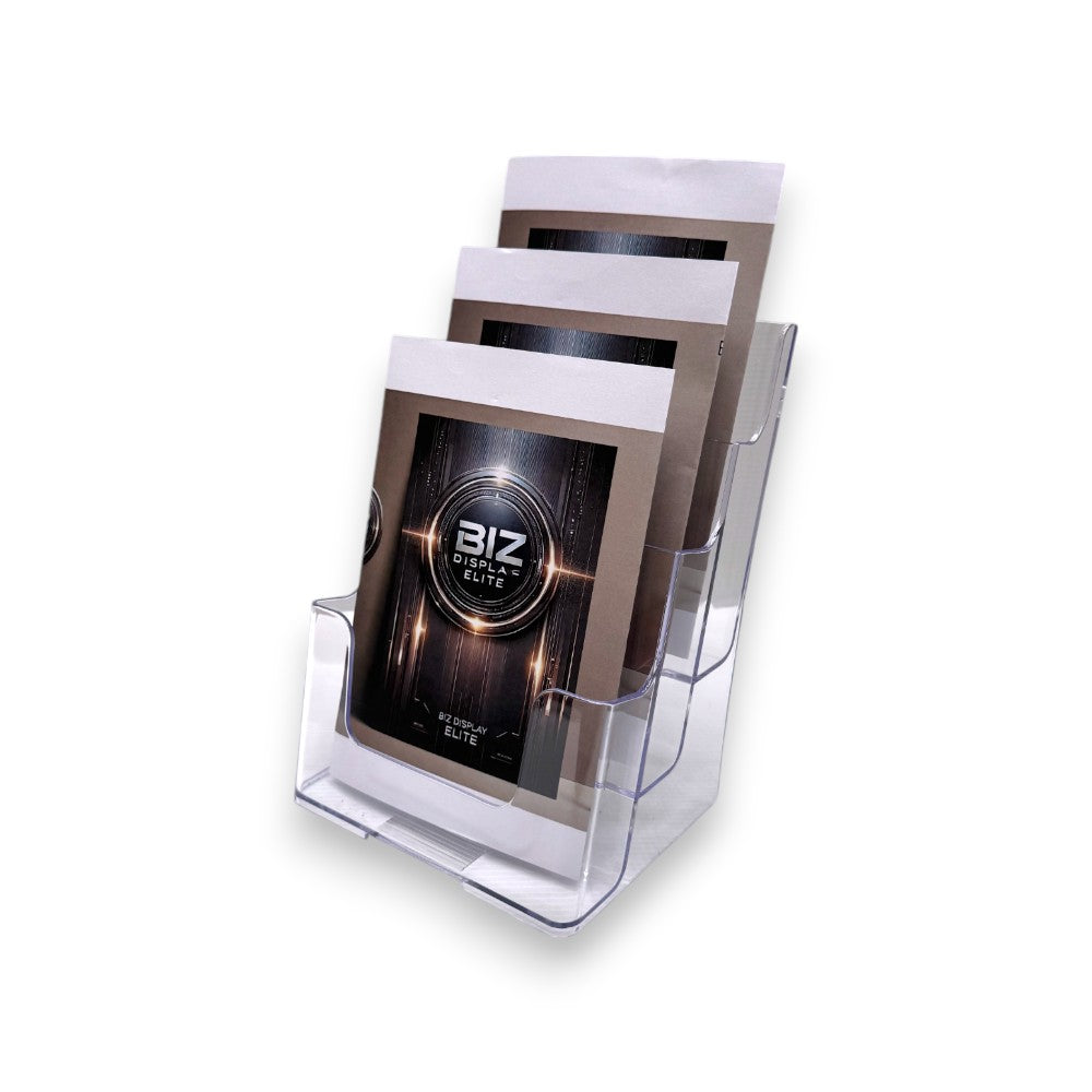 A5 Brochure Holder – 3-Tier Clear Acrylic Pamphlet Display Stand – BIZ ...
