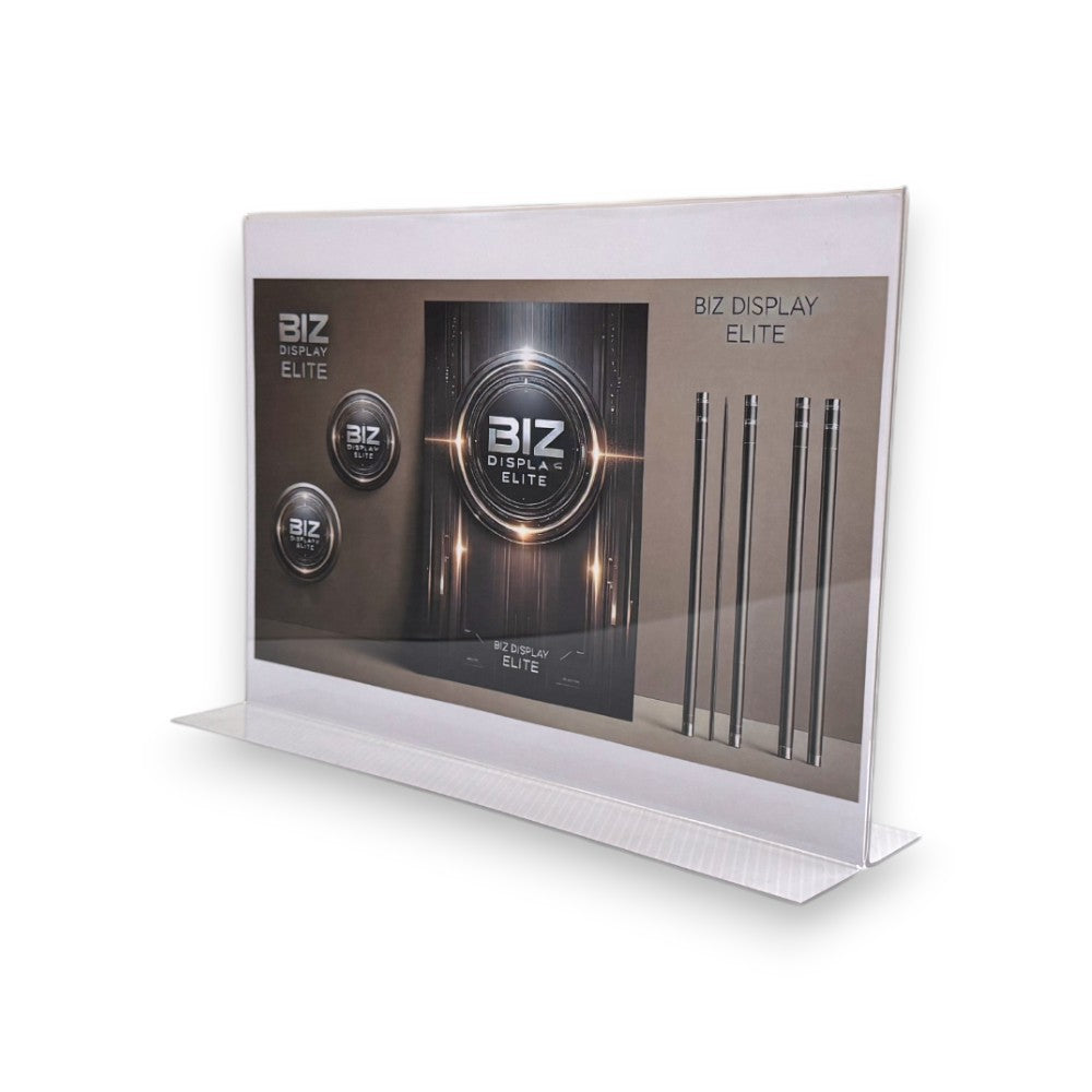 A4 Double-Sided Sign Holder – Landscape Clear Acrylic Counter Display ...