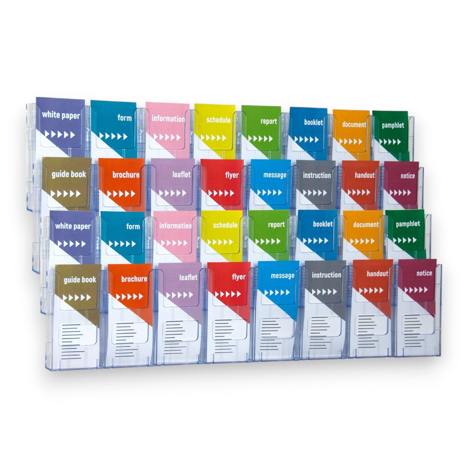32xDL Wall-Mounted Brochure Holder - Interlocking Display System