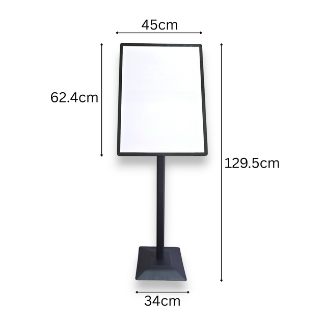 A2 Floor Poster Stand Matte Black – Freestanding Sign Holder, Magnetic ...