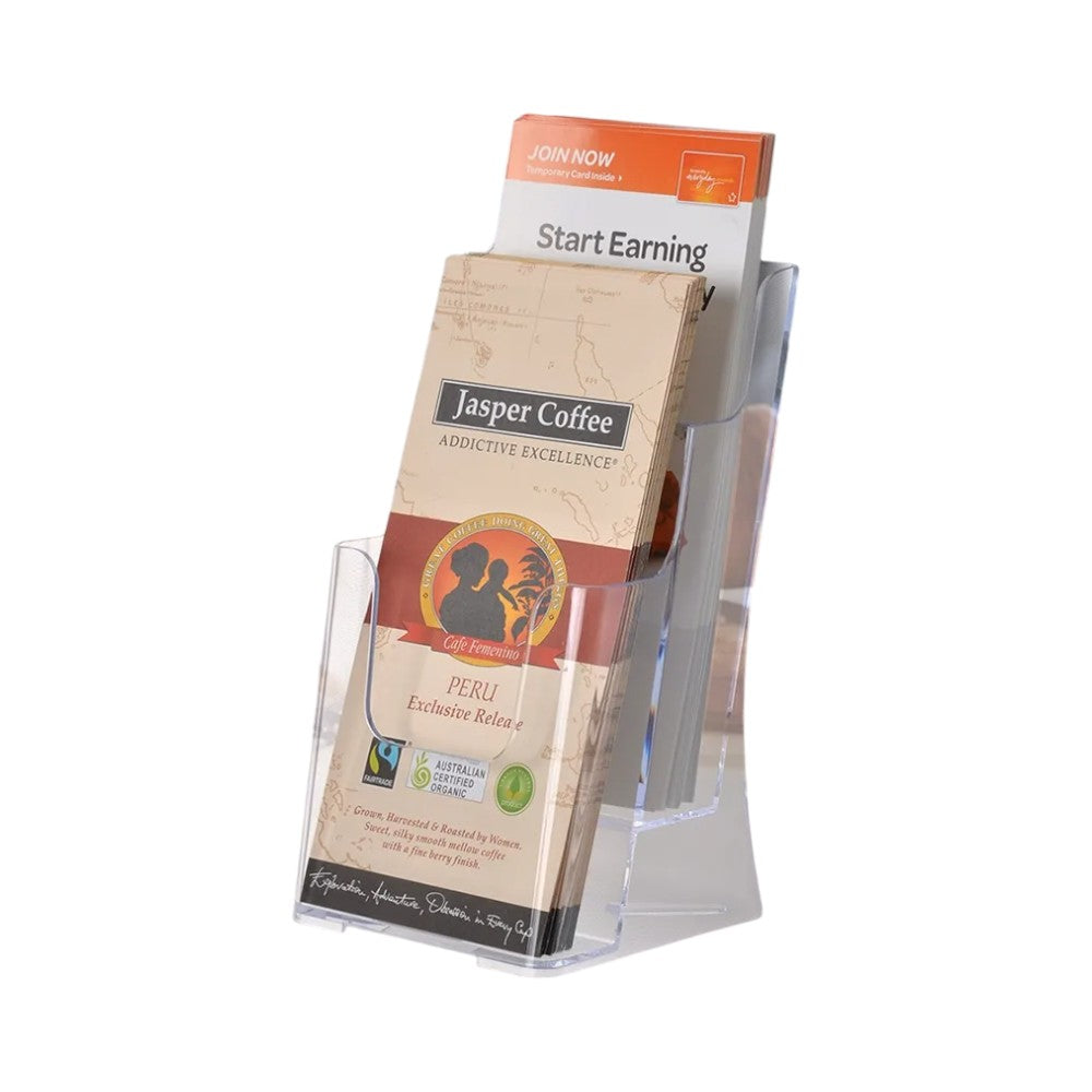 DL Brochure Holder – 2-Tier Clear Acrylic Pamphlet Display Stand – BIZ ...