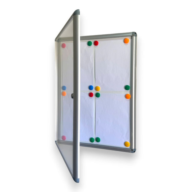 Notice Board Lockable 670x500mm – Magnetic Whiteboard, Holds 4x A4 ...