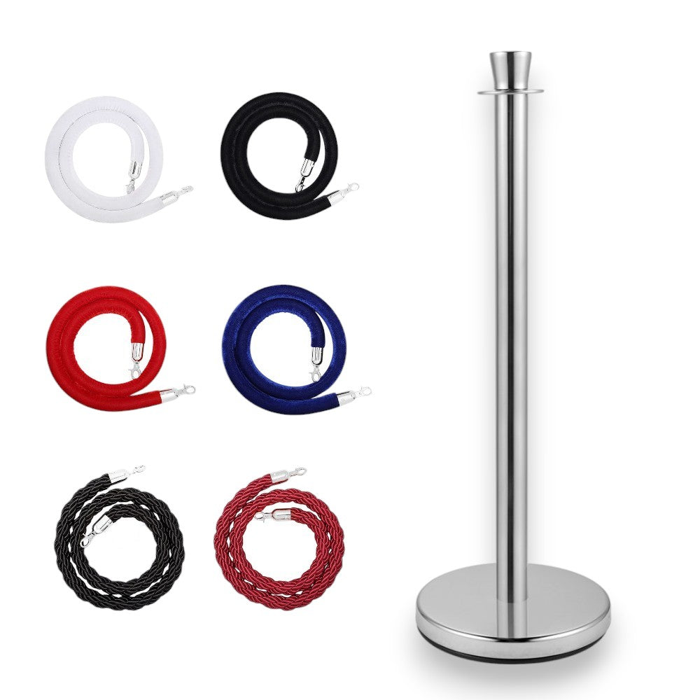 Stanchions Silver Rope Queue Barrier – BIZ DISPLAY ELITE