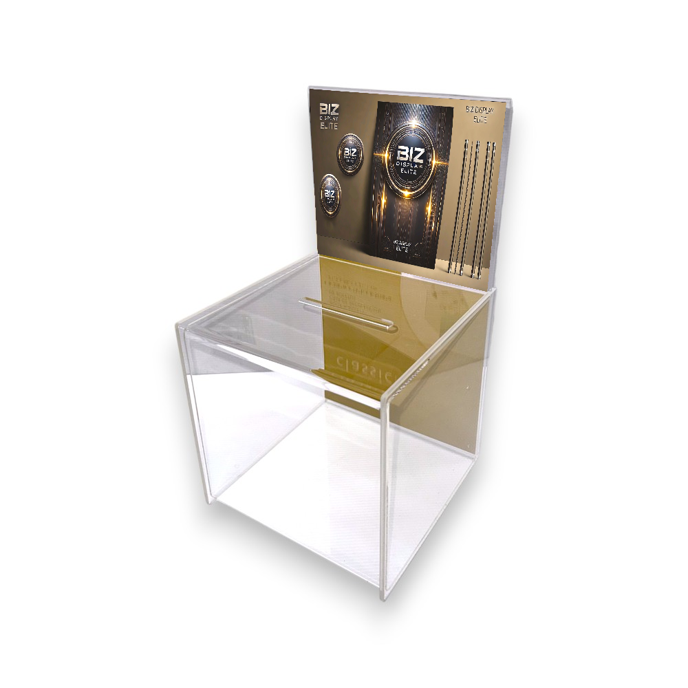 Large Acrylic Ballot Box with A4 Sign Holder – Clear Suggestion or Ent ...