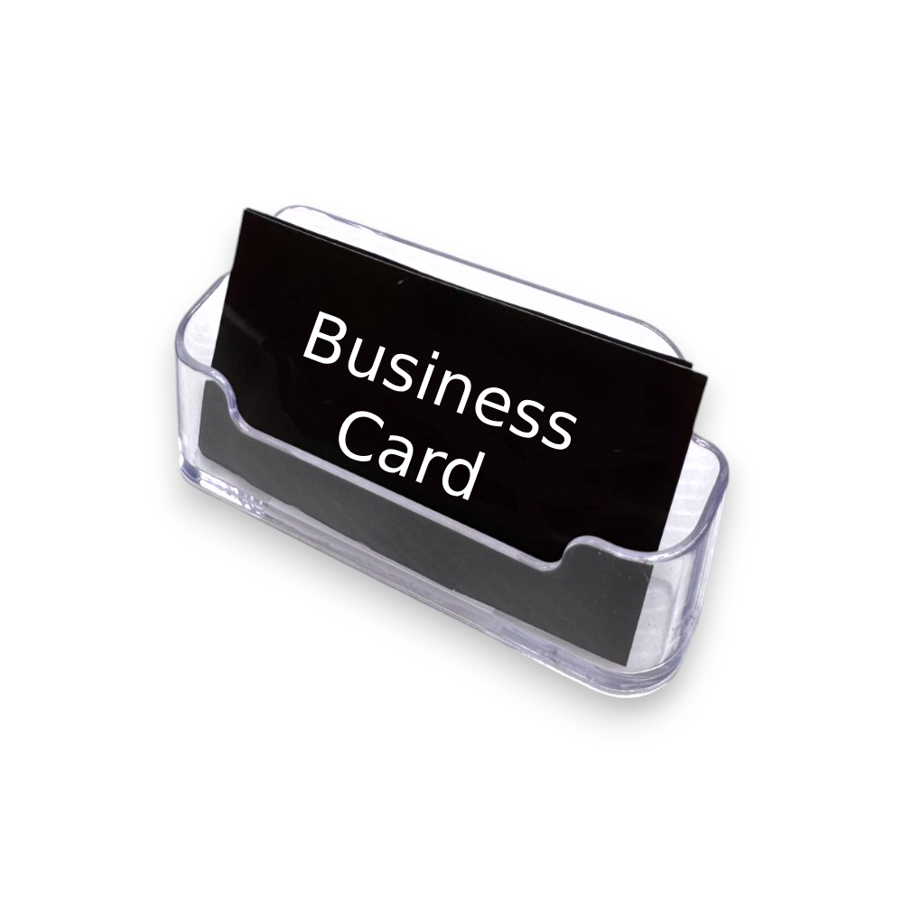 Single Pocket Business Card Holder – Clear Plastic, Freestanding Deskt ...