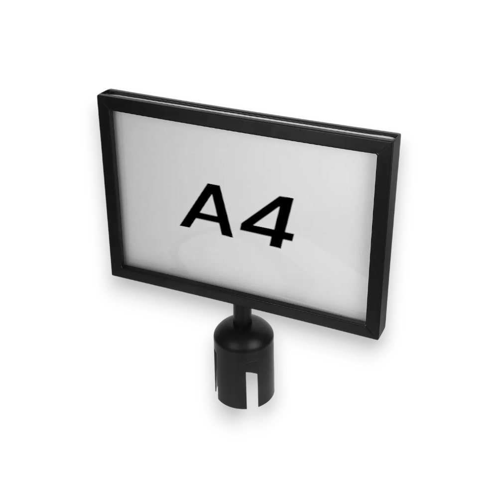 A4 Landscape Sign Holder for Black Retractable Barrier – BIZ DISPLAY ELITE