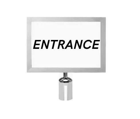 A4 Landscape Sign Holder for Silver Retractable Barrier – BIZ DISPLAY ELITE