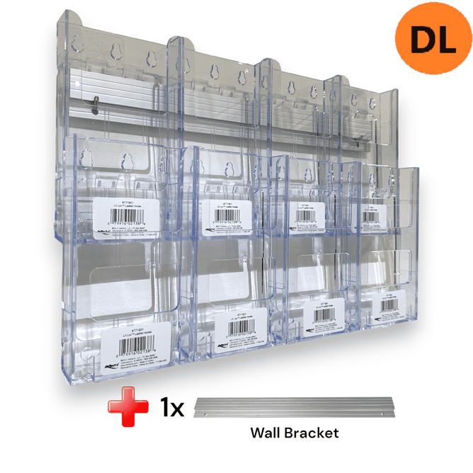 8xDL Wall-Mounted Brochure Holder – Interlocking Lit-Loc Display Syste ...