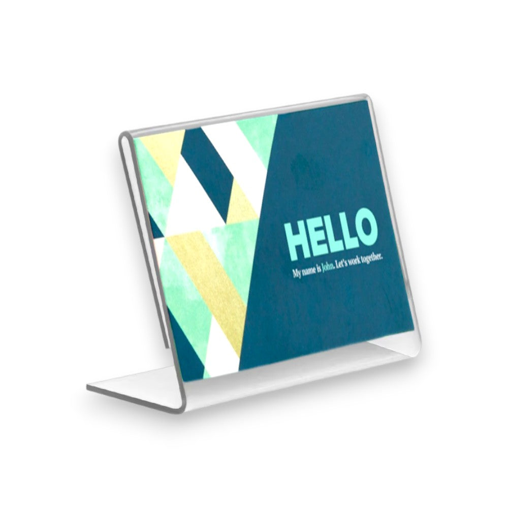 Landscape Business Card Holder – Clear Acrylic, Pack of 12, Slanted De ...
