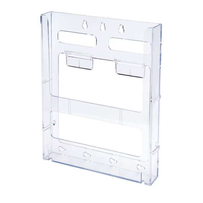 A5 Brochure Holder Wall-Mounted – Clear Acrylic Interlocking Display ...