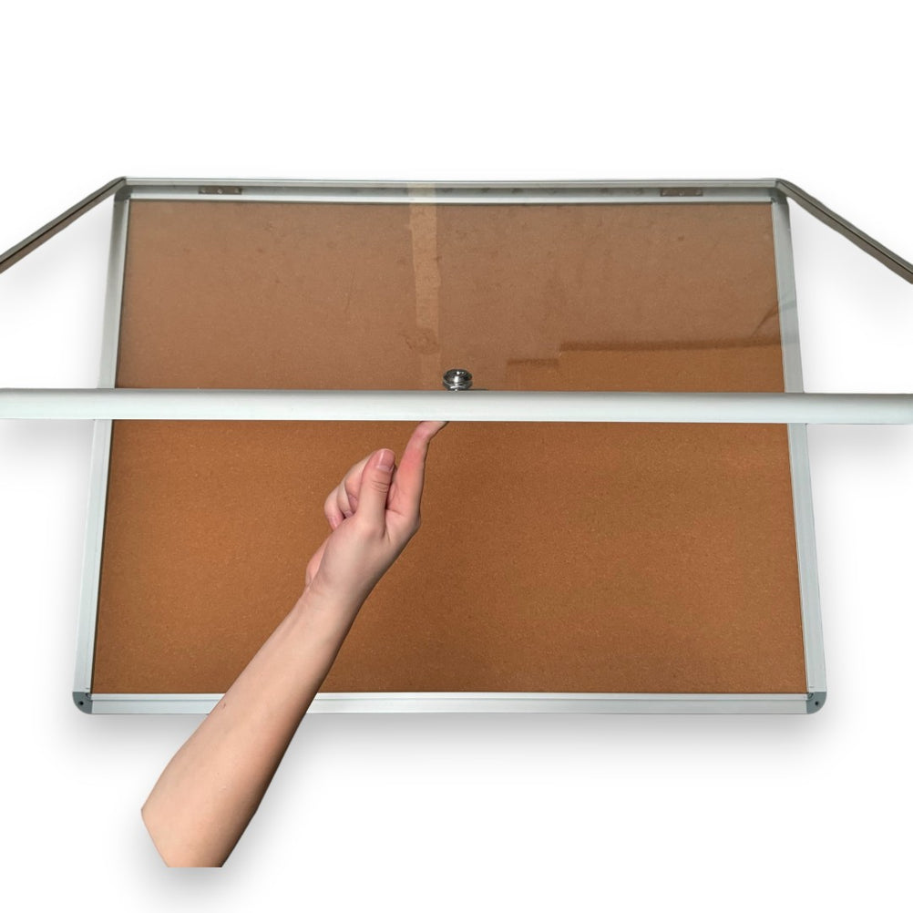 Notice Board Lockable 1200x900mm – Indoor Cork Pinboard, Holds 15x A4 ...