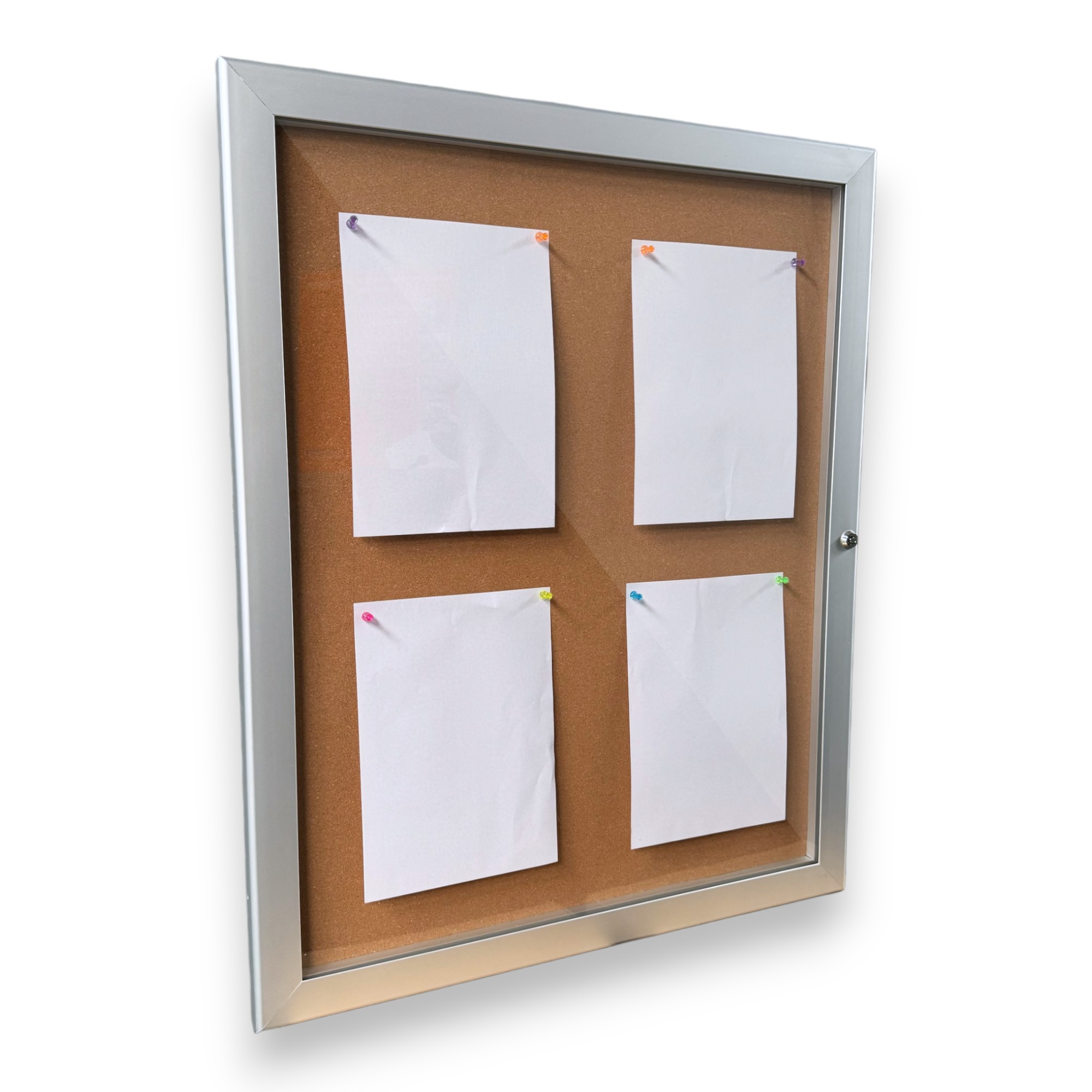 4xA4 Lockable Notice Board Outdoor Wall Mounted Cork Board