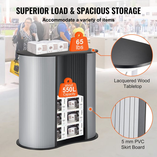 Portable Trade Show Counter, 900 x 490 x 940 mm – BIZ DISPLAY ELITE